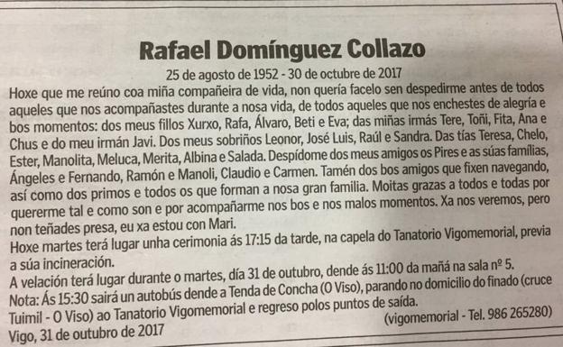 La esquela viral que está causando sensación en redes sociales | Ideal La esquela viral que está causando sensación en redes sociales | Ideal